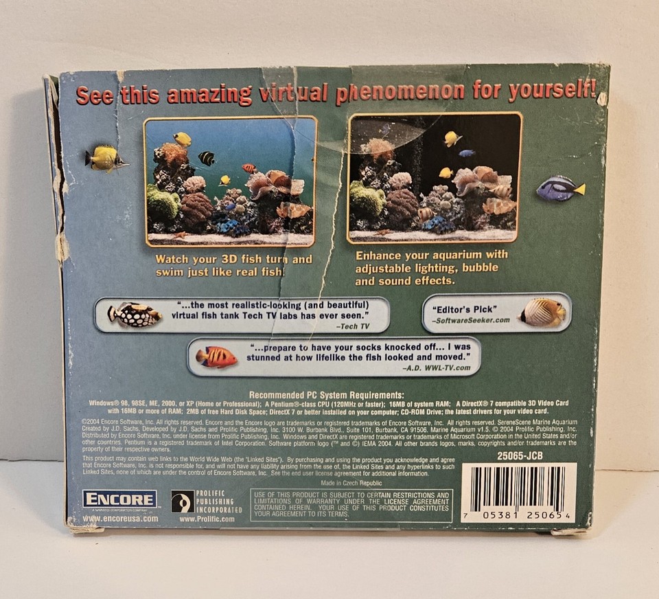 Marine Aquarium A Virtual Undersea Paradise Version PC CD-Rom Windows ...