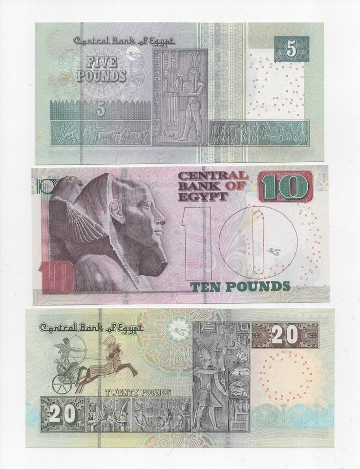 2016- 17 Egypt Banknote Collector Serial Number 259 Set 5- 10- 20 ...