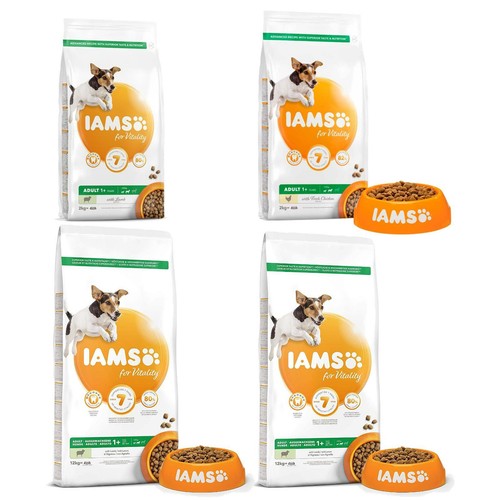Iams Vitality Adult Small/Medium Breed Dry Dog Food Crunchy Kibble ...