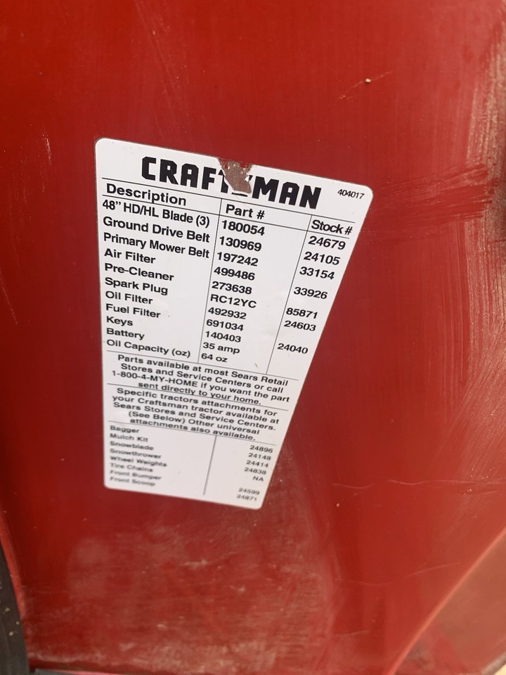 Craftsman FS5500 FS 5500 Hood Lights Lense Mount Lawn Mower Tractor ...