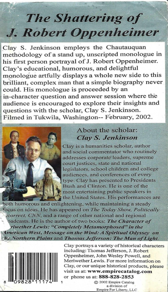 The Shattering of J. Robert Oppenheimer with Clay S. Jenkins. 20th Cent ...