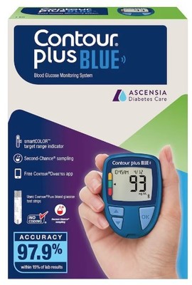 Contour Plus Blue Blood Glucose Monitoring System Glucometer exp 4/29 ...