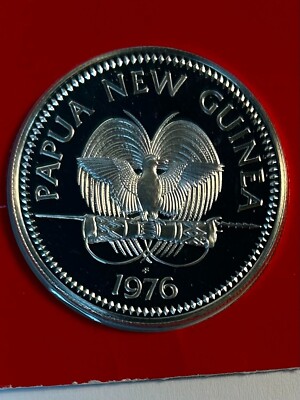 1976 Papua New Guinea 5 Kina Silver Proof Coin - 40mm, 27.6 Grams ...