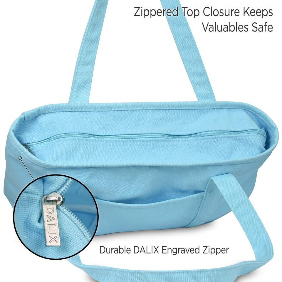 DALIX 20" Solid Color Cotton Canvas Shopping Tote Bag (Exclusive Edition) | eBay