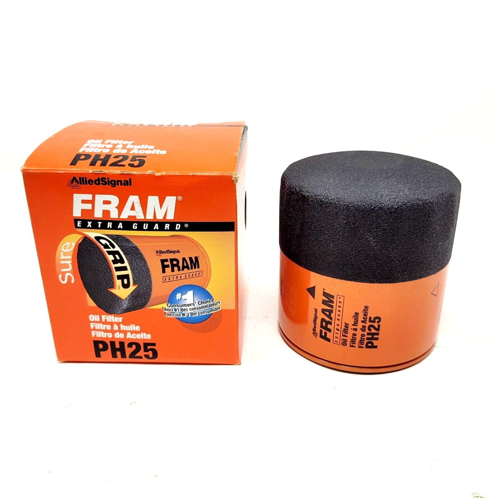 AlliedSignal Fram Extra Guard Oil Filter PH25 SureGrip Non-Slip Finish ...