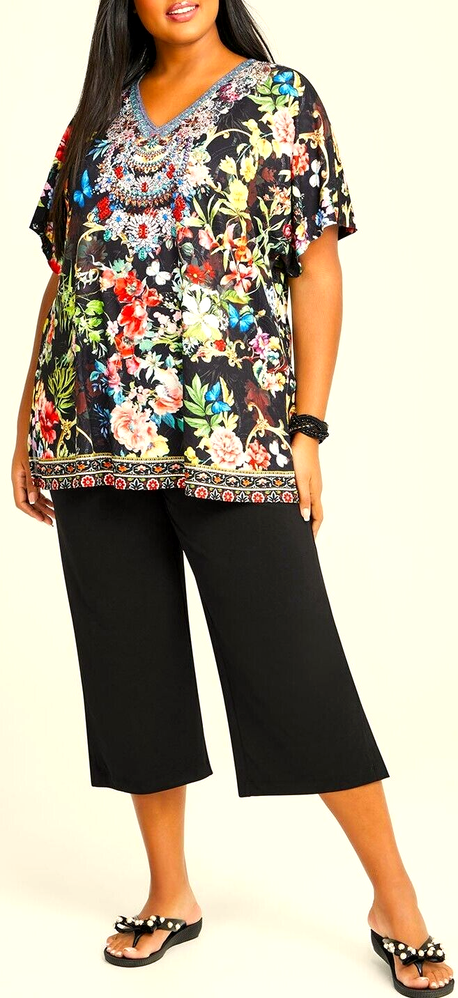 TS TAKING SHAPE plus size S-M / 18 Natural Seeing Green Top sparkle NWT ...