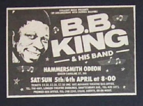 B.B. King Hammersmith Odeon, London 1980 Small Concert Advert, Promo Ad ...
