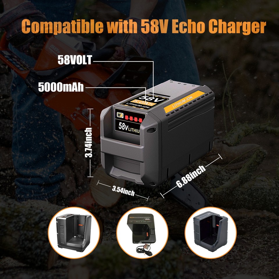 5.0Ah For Echo 58V Brushless Battery Lithium-ion CBP-58V20 CBP-58V40 ...