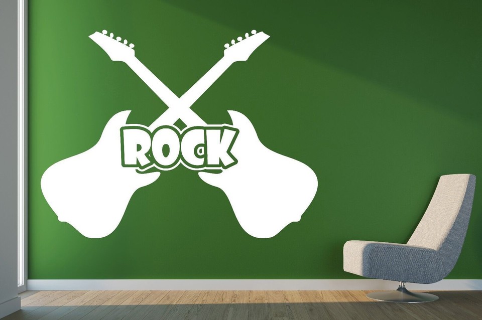 Wall Vinyl music rock and roll guitar instrument Sticker Decal (n501 ...