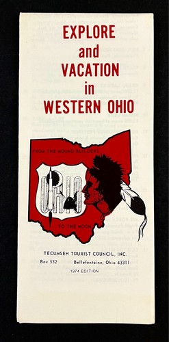 1974 Western Ohio Explore Vacation Tourist Map Guide Vintage Travel ...