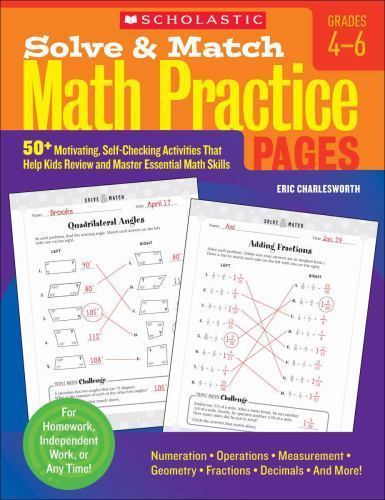 Solve and Match Math Practice Pages : 50+ Motivating, Self-Checking ...
