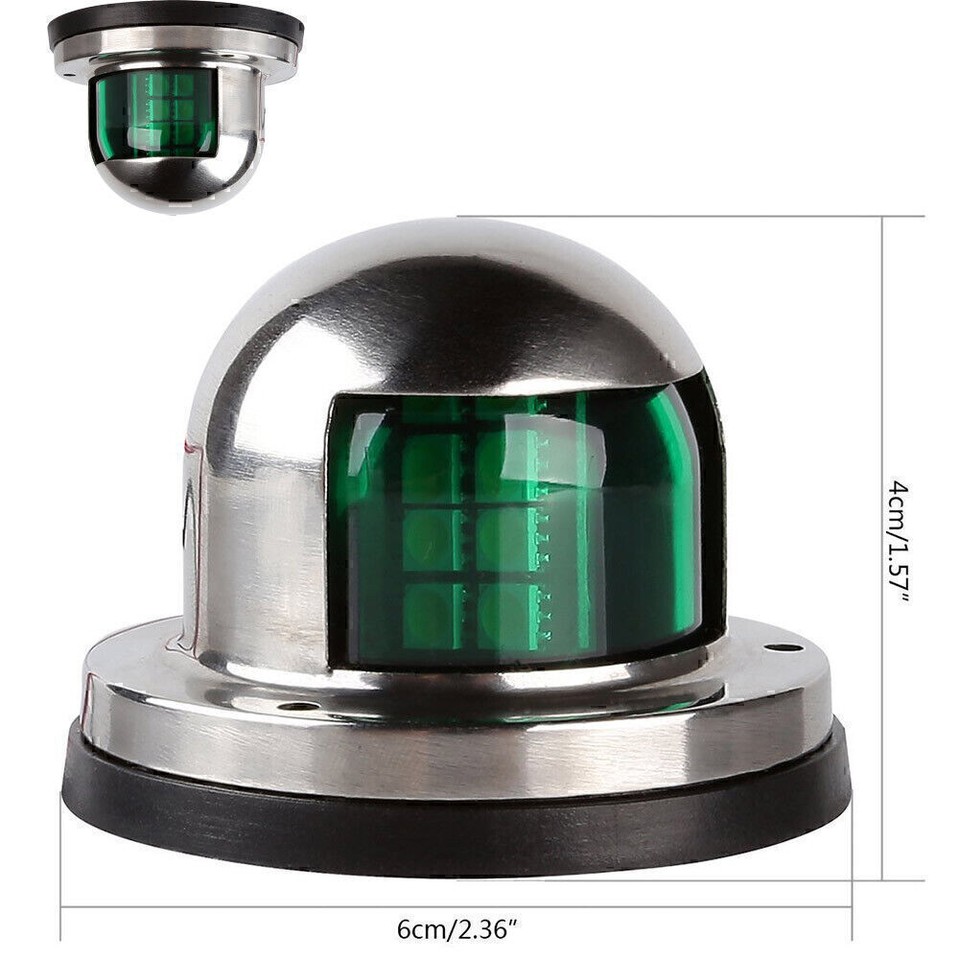 1x Green 12V Yacht Bright Navigation LED Marine Bow Lights Pontoon Boat ...