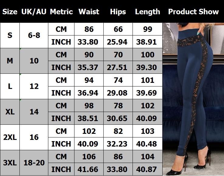Women's HIGH WAIST Lace See Through Leggings Yoga Pants Gym Sports ...
