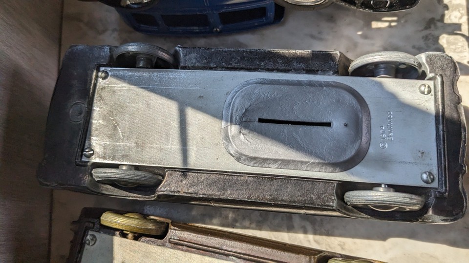 Vintage '70s Metal Coin Cars Lot Of 4,Chevy,Mustang,Jag,Dues, Banthrico ...