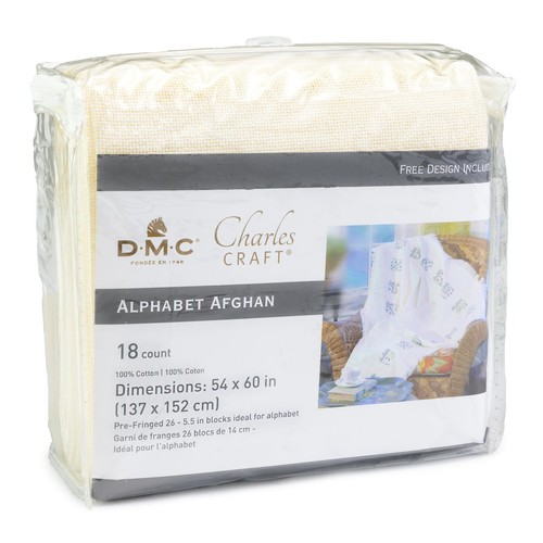 Charles Craft Alphabet Afghan 18 Count 54"X60", Ecru 798804877590| eBay