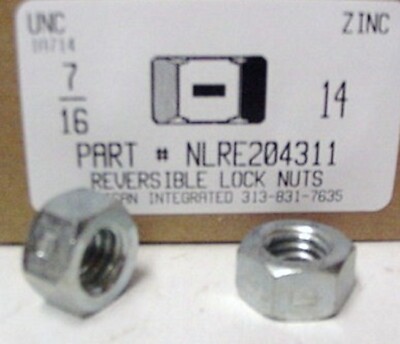 7/16-14 Hex Reversible Lock Nuts Steel Zinc Plated (200) | eBay