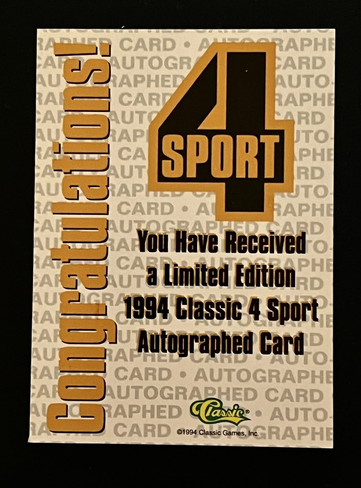 1994 Classic 4 Sport Autograph Ben Grieve Auto #/2500 | eBay