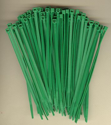 100 5" Inch Long 40# Pound GREEN Nylon Cable Zip Ties Ty Wraps MADE IN ...