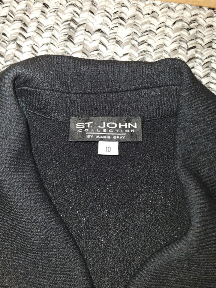 ST JOHNS COLLECTION BY MARIE GRAY PANT SUIT Sz 10 Sz Med BLACK WITH ...