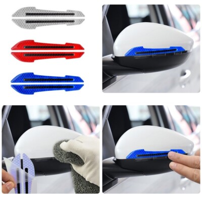 2x Car Reflective Carbon Fiber Car Side Mirror Warning Decal Sticker ...