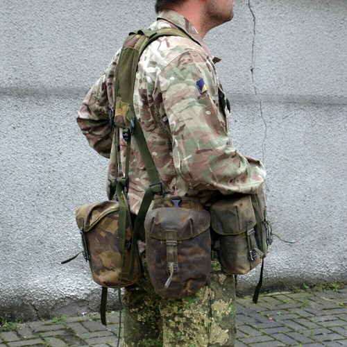 British Army CHEST RIG DPM Tactical Airborne Webbing Set Woodland PLCE ...