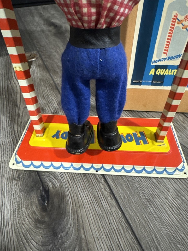 Vintage Howdy Doody Tin Acrobat Wind-Up Toy w/ Box 1950s Western ...