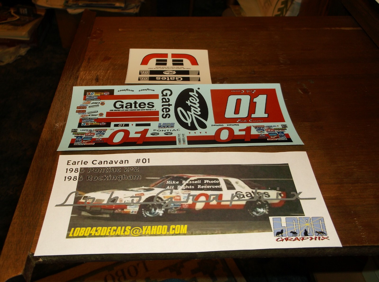 Earle Canavan #01 1986 GATES Pontiac 2+2 1/24th scale decals ...