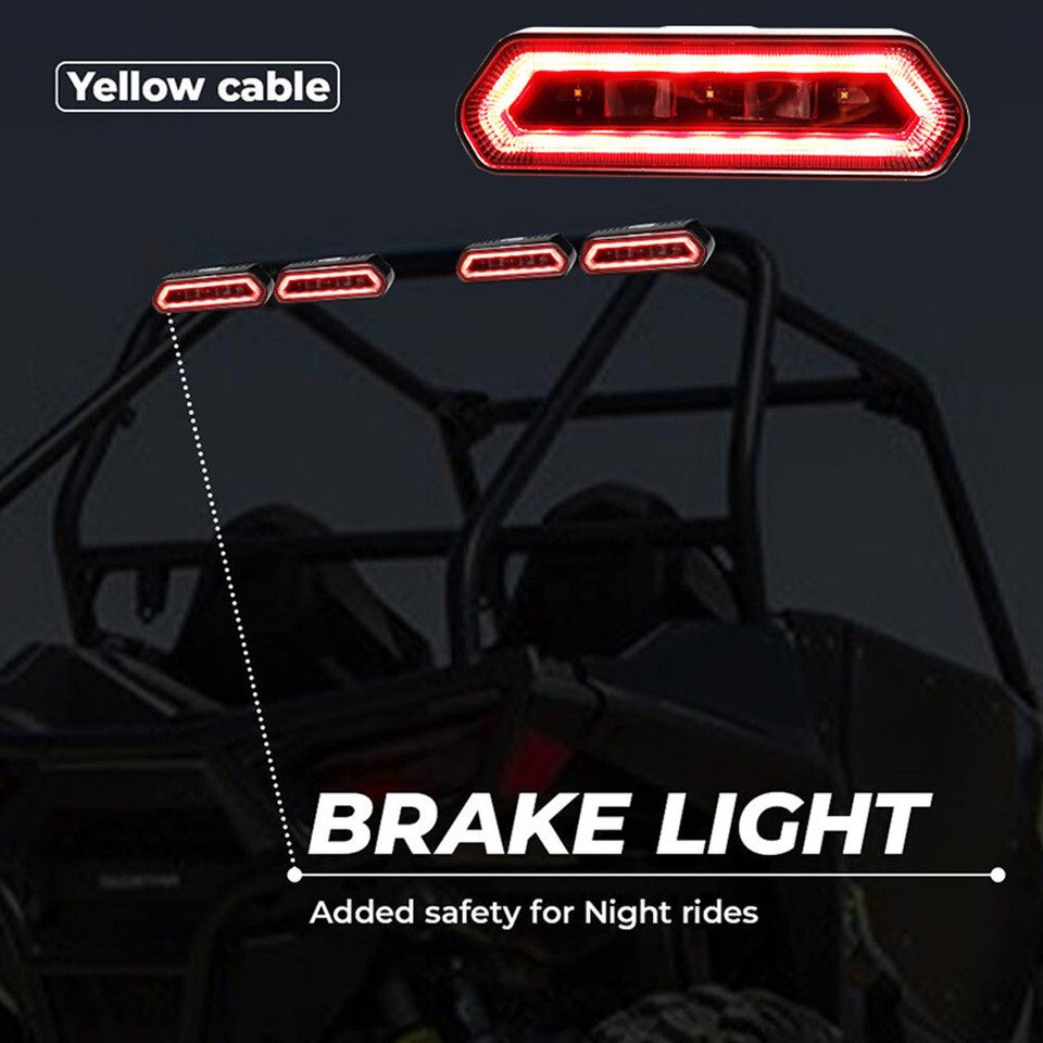 UTV Rear Chase LED Light Bar Brake Reverse Running Strobe for Polaris ...