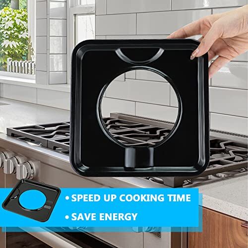 Black Steel Heavy Duty Square Reusable Drip Pan Gas Burner Bib Liner ...