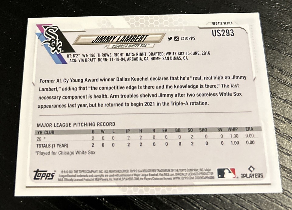 2021 Topps Update Jimmy Lambert Rookie | eBay