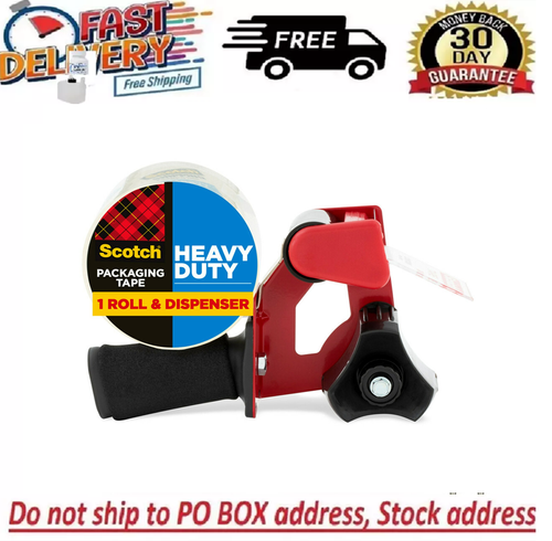 3M Scotch Tape Gun Dispenser with 1 Heavy Duty 3850 Shipping Packaging ...
