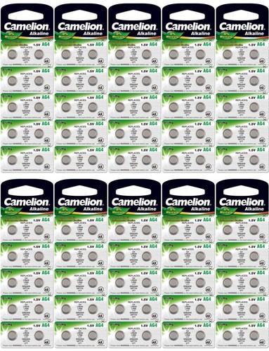 100 Camelion AG4 LR626 377 376 G4A LR66 L626 GP7 Alkaline Button Cell ...