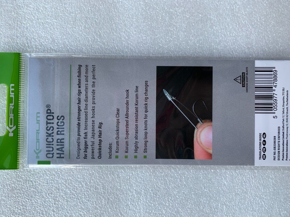 KORUM QUICKSTOP 4" BARBED HAIR RIGS - SUPERSTEEL BIG FISH ALL ROUNDER RIGS | eBay UK