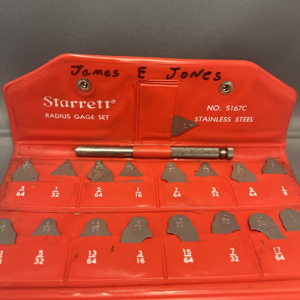 Starrett No. S167C Radius Gage Set Stainless Steel Complete 26 Pieces ...