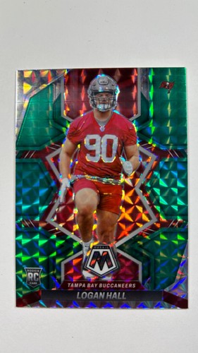 Logan Hall 2022 Panini Mosaic #380 Green Mosaic Rookie RC Tampa Bay ...