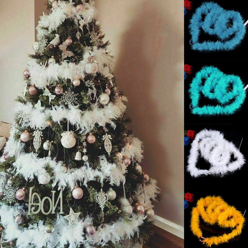 2M Feather Boa Strip Fluffy Costume Wedding Xmas Fancy Dress Party Tree ...