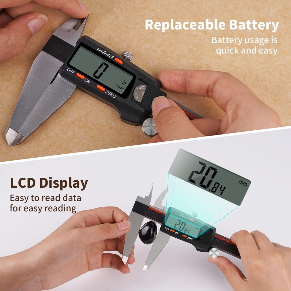 Digital Caliper 12 Inch,HARDELL Caliper Measuring Tool with Large LCD ...