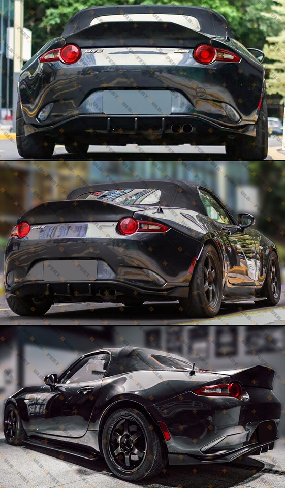 FOR 2016-22 MAZDA MX5 MIATA ND RF PU JDM GT STYLE SHARK FIN REAR BUMPER ...