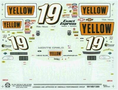 Slixx 1389 #19 Yellow 1999-Mike Skinner Nascar decal | eBay