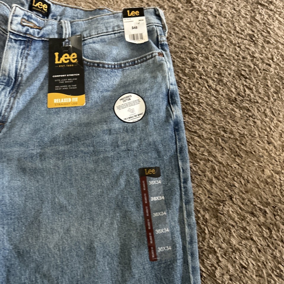 Brand New Relaxed Fit, Straight Leg, Icy Blue, Lee Blue Jeans, Size ...