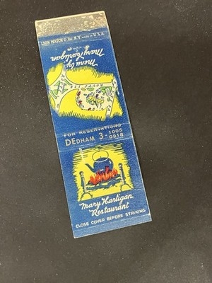 Vintage Matchbook “Mary Hartigan Restaurant” | eBay
