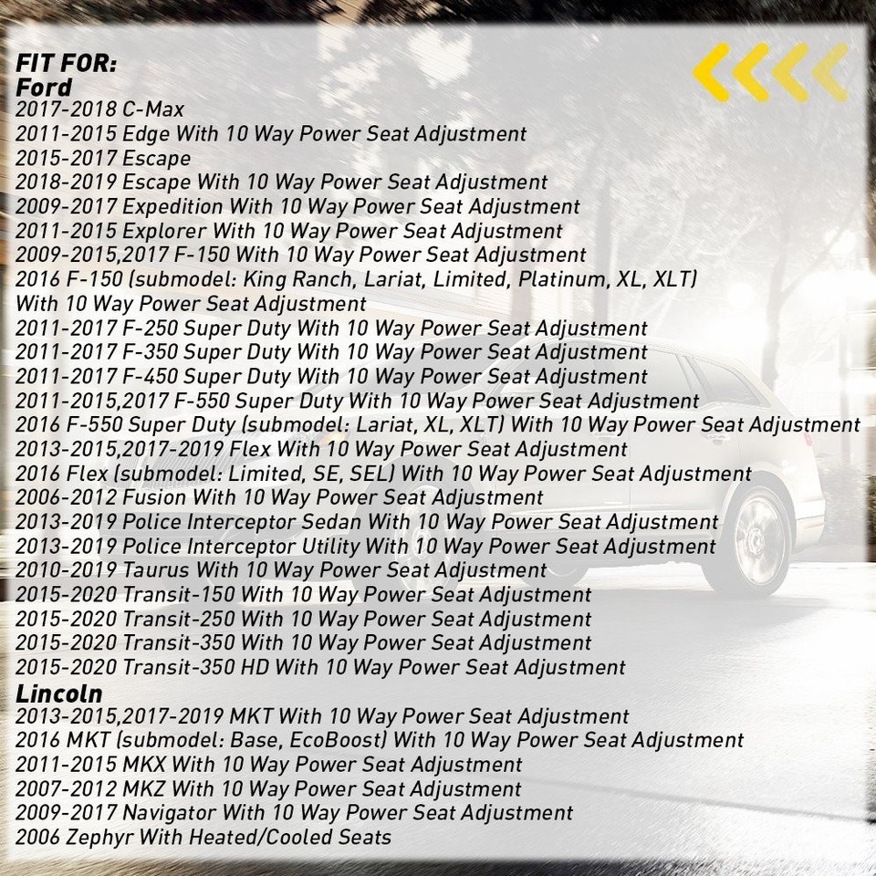 Power Seat Adjustment Switch Control Front 10 Way For Ford Flex ...