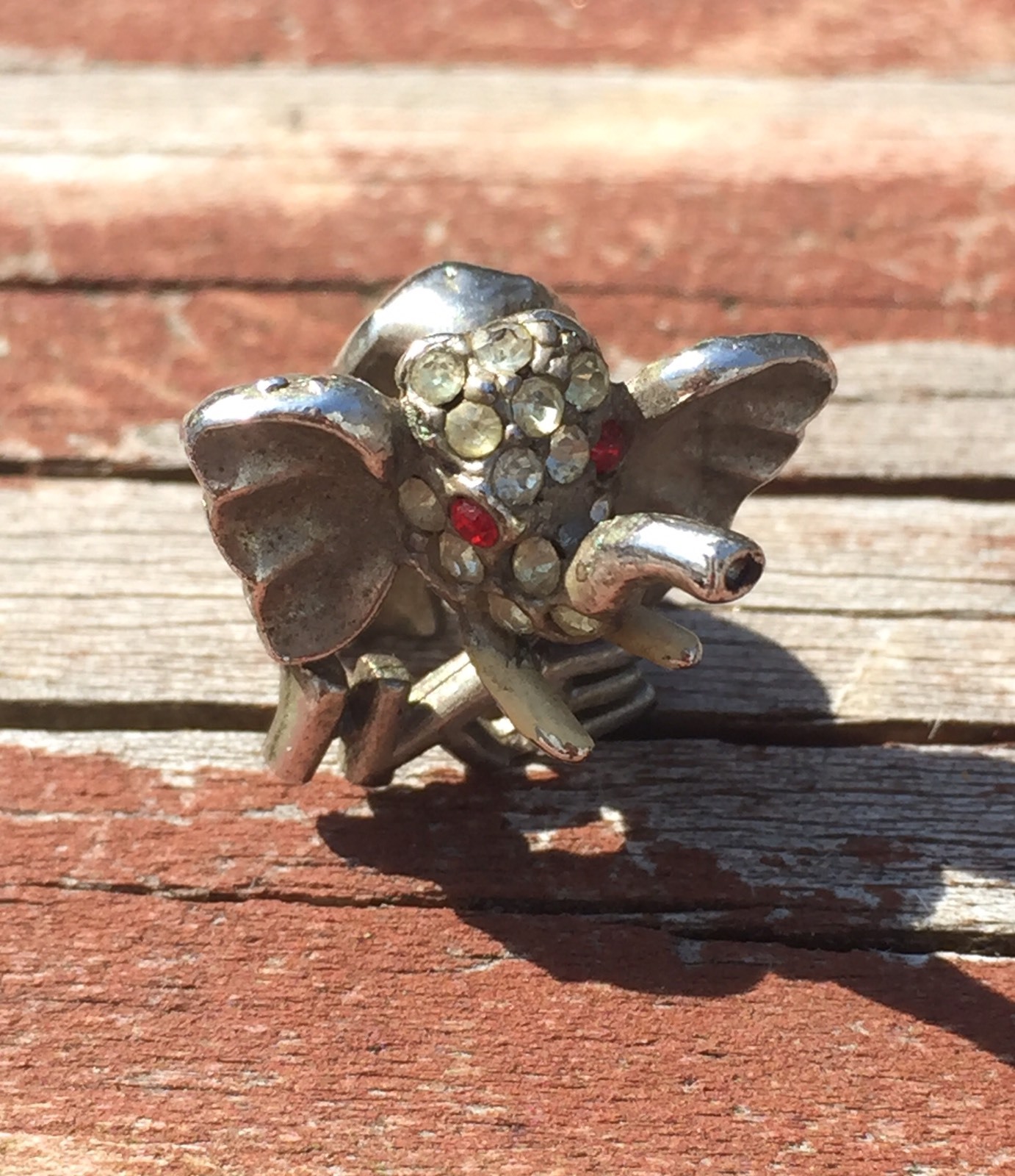 Vintage 1950's IKE Eisenhower Rhinestone Elephant Button Pin Bogoff ...