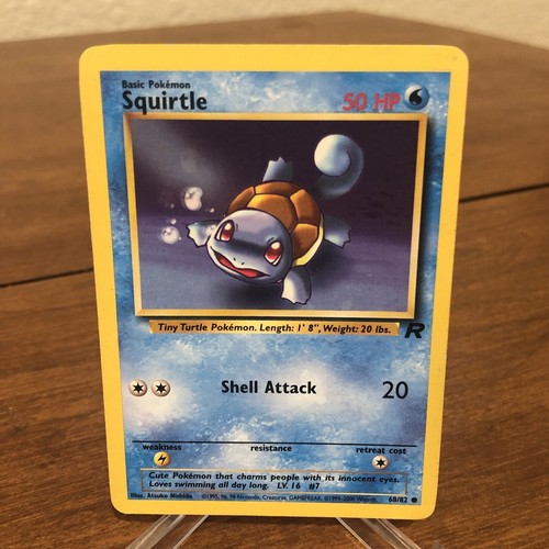 Pokemon 68/82 Squirtle Team Rocket Set Card Vintage 2000 Wizards TCG MP ...