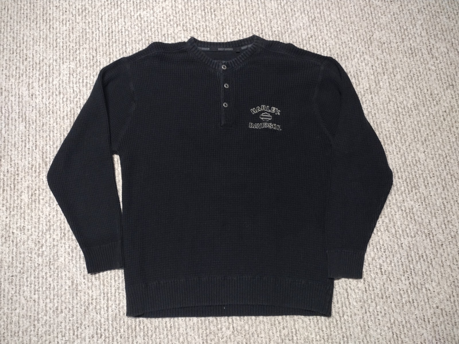 Harley Davidson Motorcycle Button Pull Over XL Sweate… - Gem