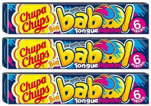 3x Chupa Chups Big Babol Blue Raspberry Flavour Soft Bubble Gum 27.6g ...