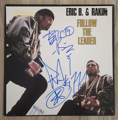 Eric B & Rakim Signed Follow The Leader 12" Vinyl Record Hip Hop Rap ...