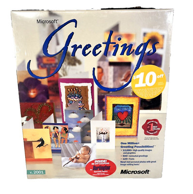 Microsoft MS Greetings Software Version 2001 Greeting Cards Graphics | eBay