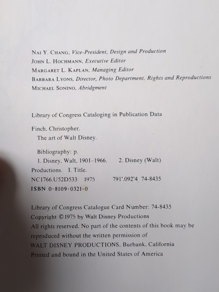 The Art of Walt Disney by Christopher Finch 1st Edition 1973 | eBay