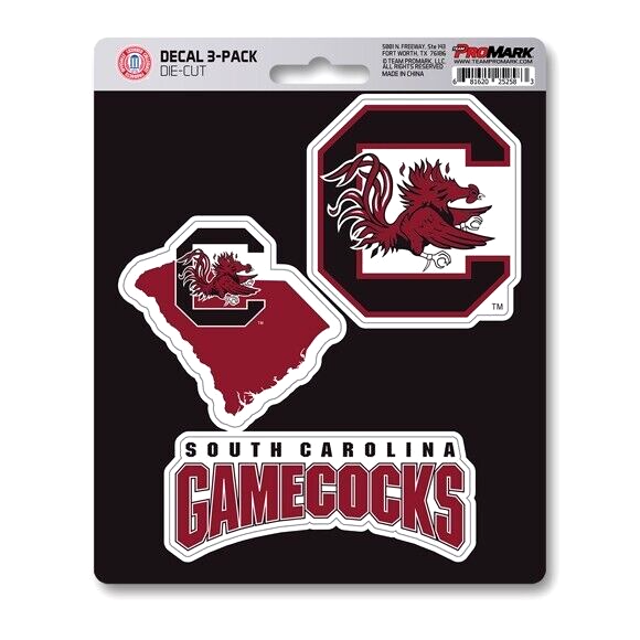 South Carolina Gamecocks NCAA Team Decals / Sticker Set / 3 Pack *Free ...